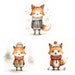 Christmas Foxes Clip Art, 15 High Resolution PNG Images, Digital ...