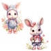 Cute Bunny Clip Art, 12 High Quality Images, Digital Download, Digital ...