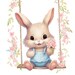 Cute Bunny Clip Art, 12 High Quality Images, Digital Download, Digital ...