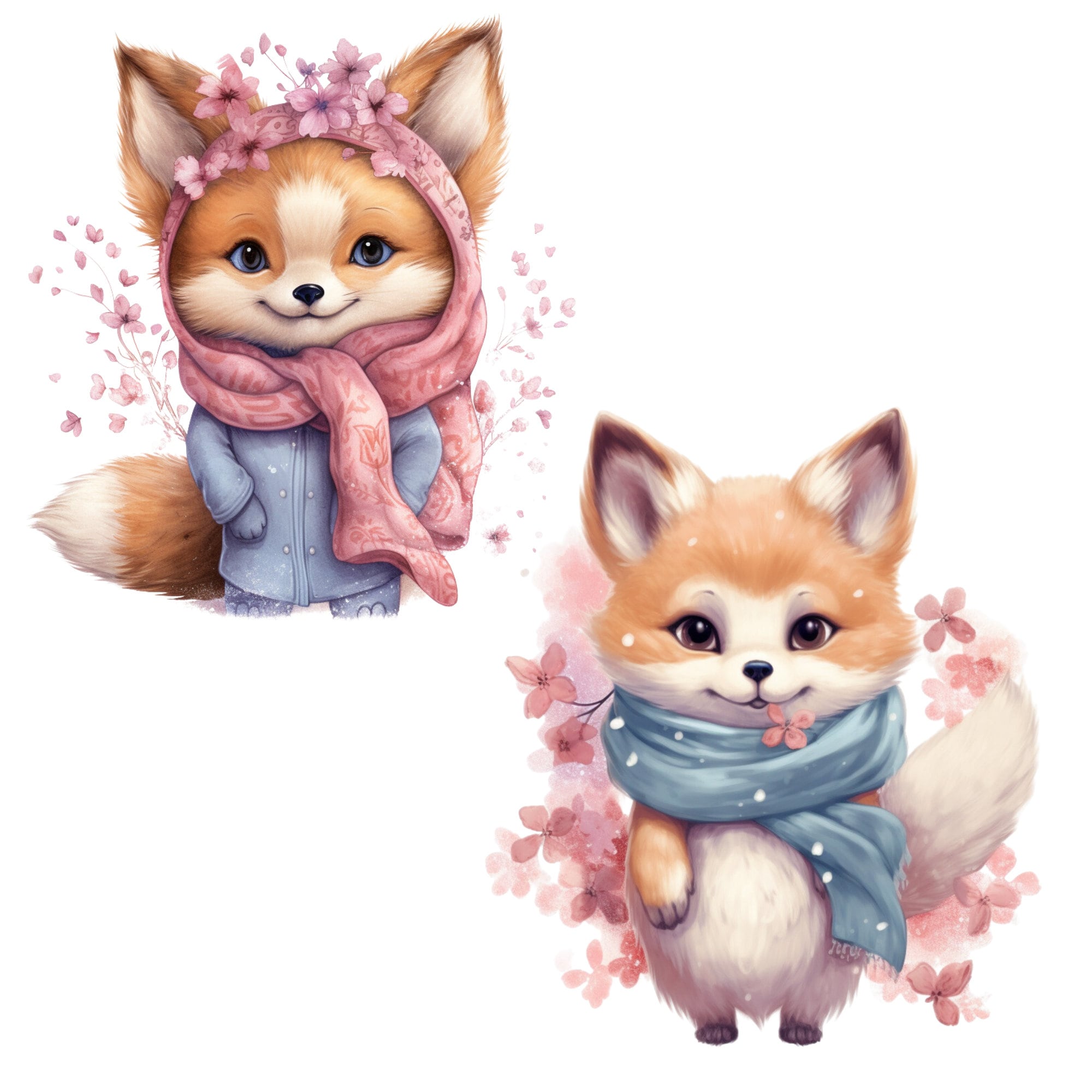 Cute Fox Clip Art, 14 High Quality Images, Digital Download, Digital ...