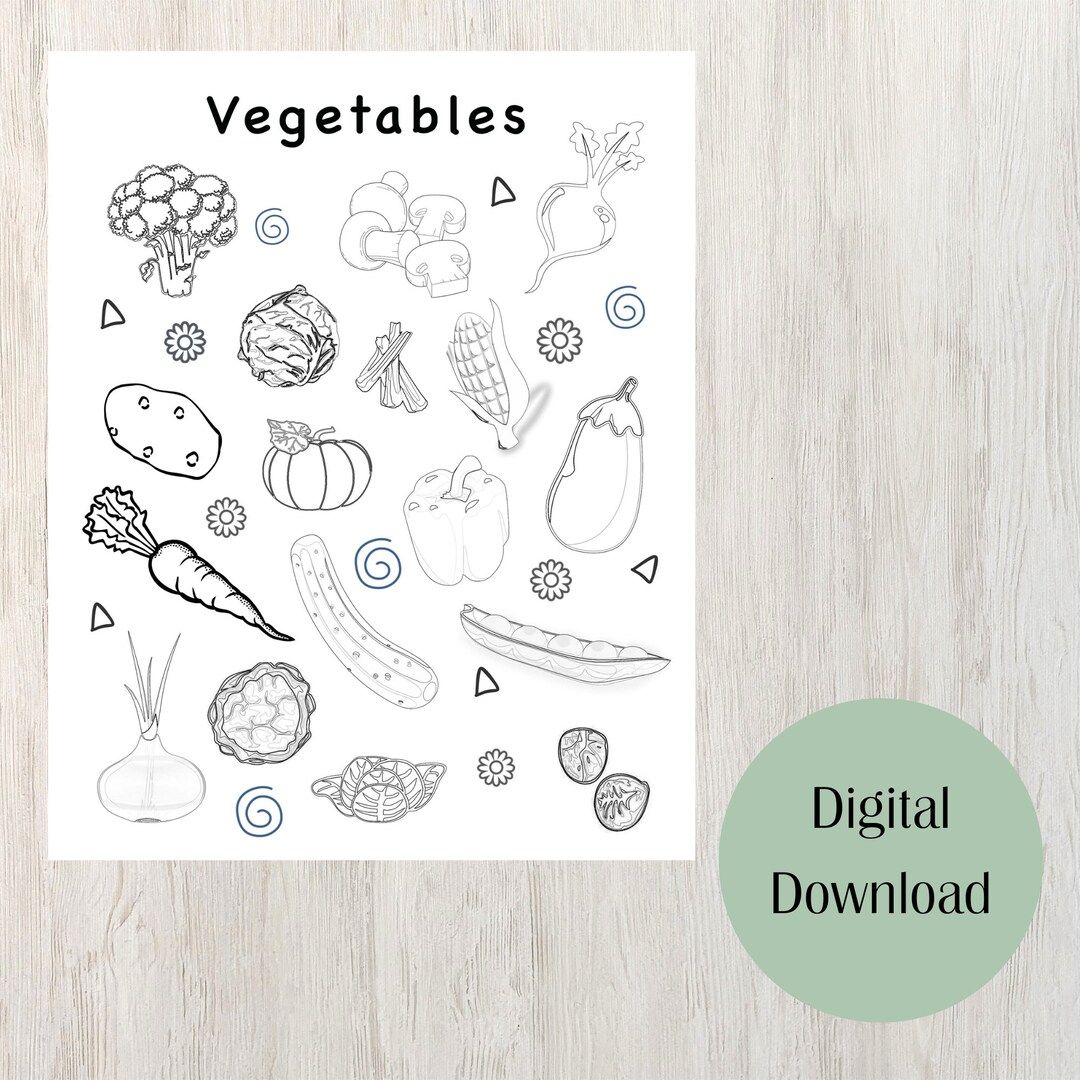 Food Themed Coloring Pages for Children Cute and Entertaining - Etsy