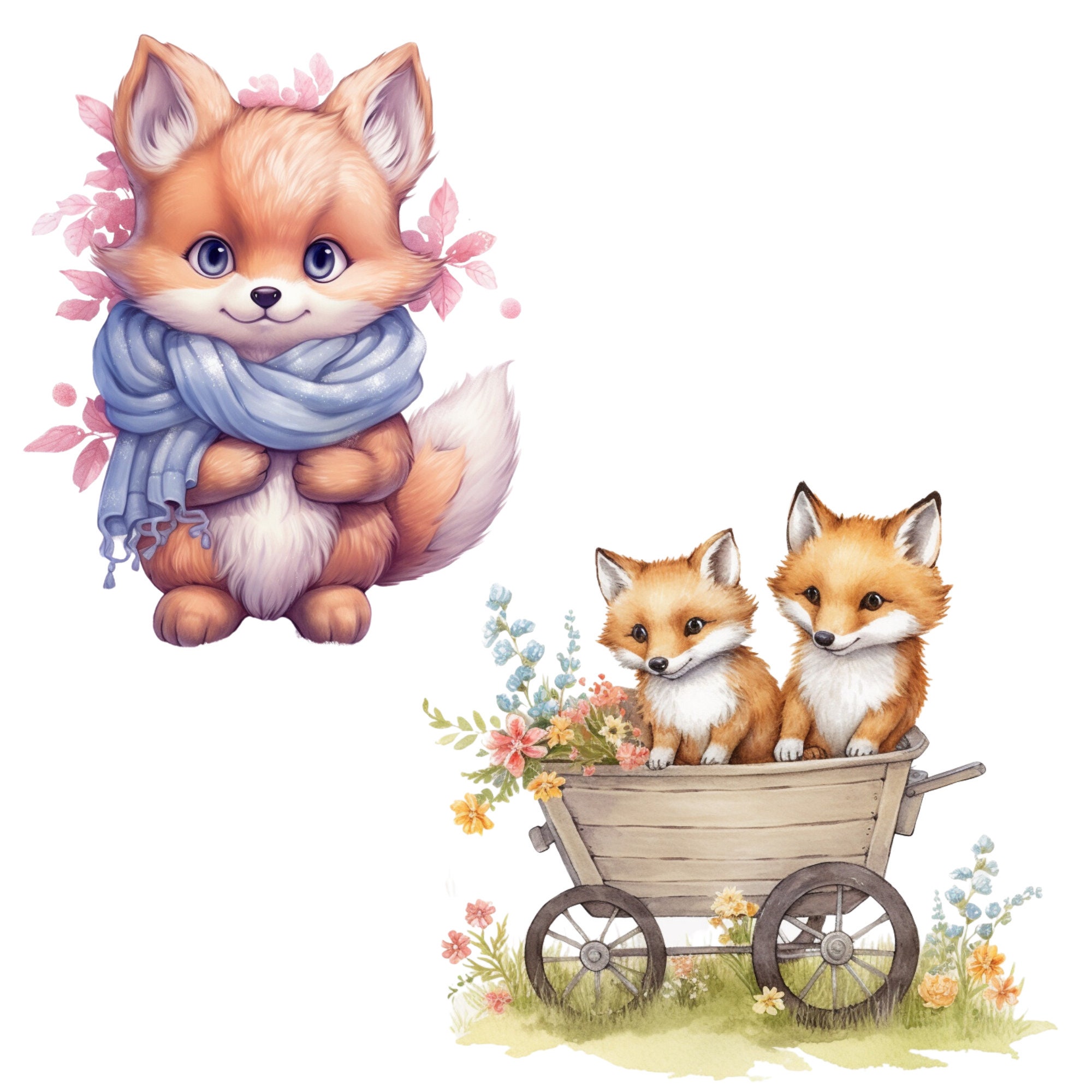 Cute Fox Clip Art Version III 14 High Quality Images Digital - Etsy