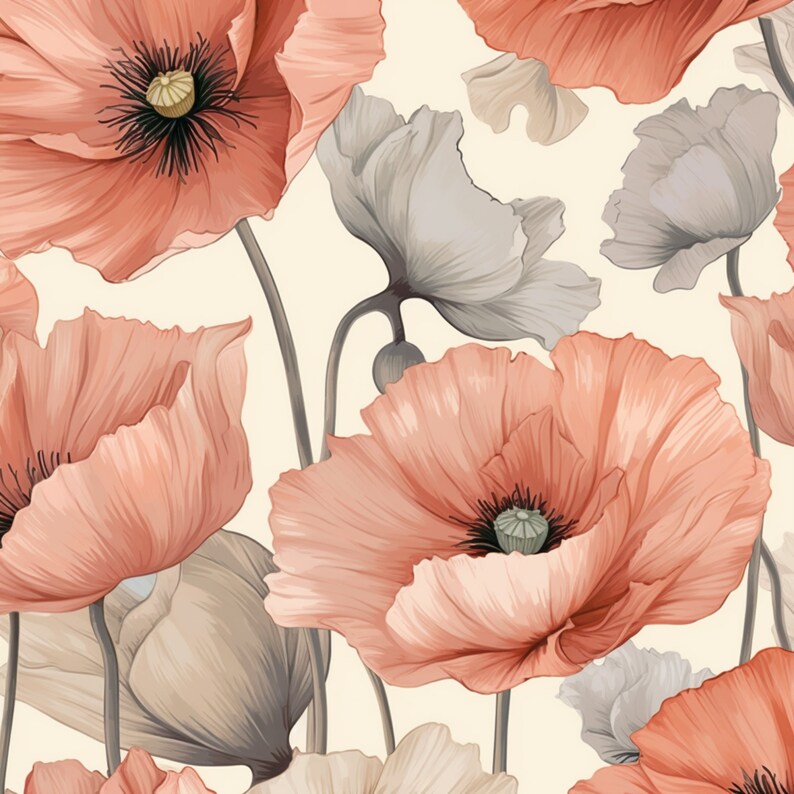 Floral Digital Paper, Digital Download, Clip Art, Colorful Illustration ...