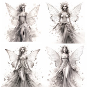 Fairies, Black and White, Digital Download, Clip Art, Journals ...