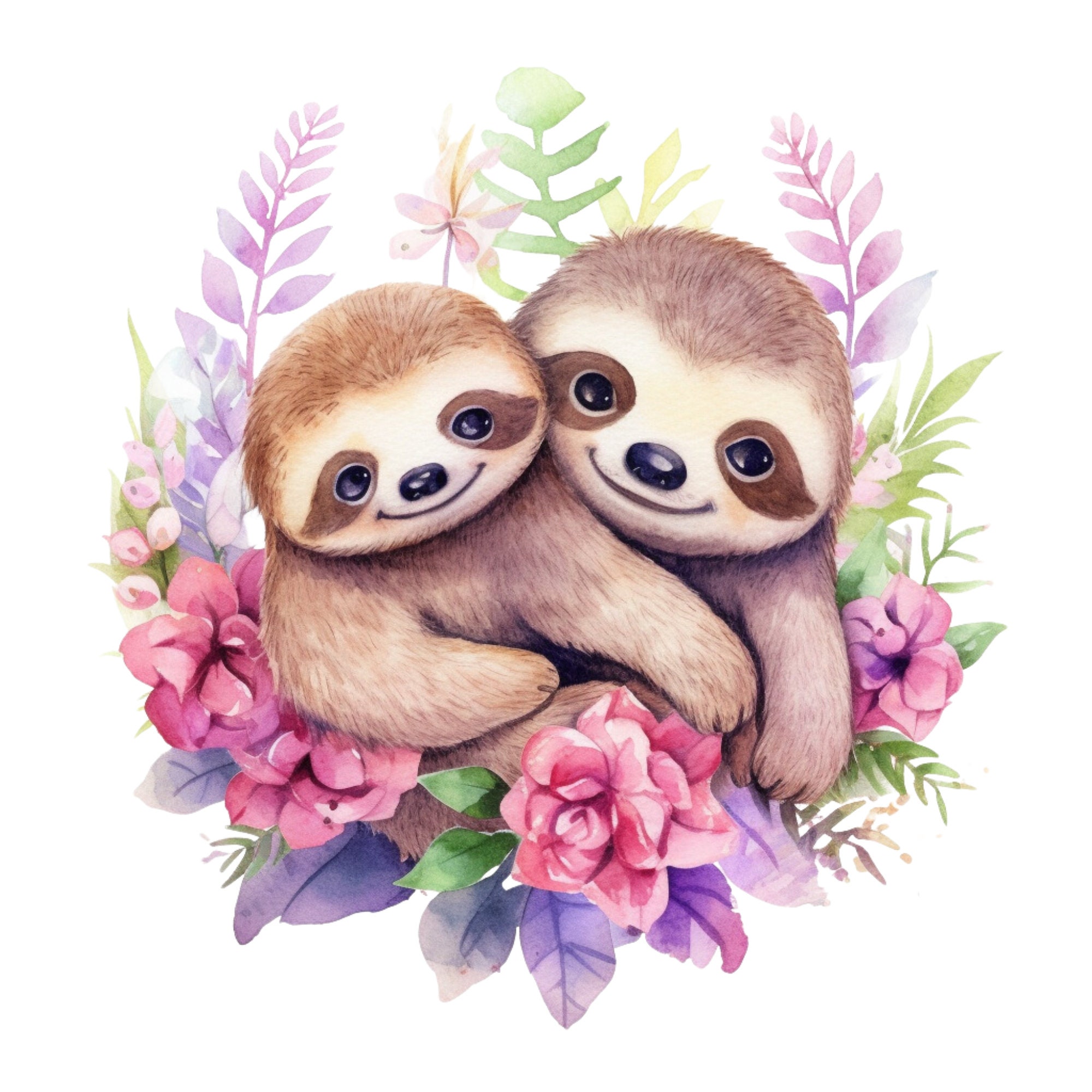 Baby Sloth Clip Art, 25 High Quality Images, Digital Download, Digital ...