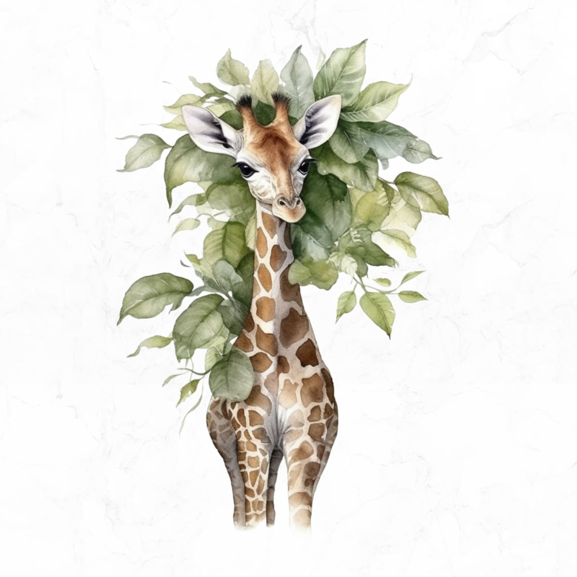 Giraffe Watercolor Clipart, Cute Clip Art, Zoo Animals, Transparent ...
