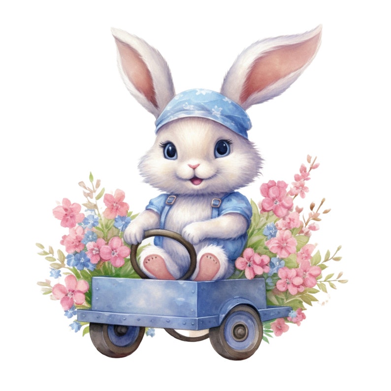 Cute Bunny Clip Art, 12 High Quality Images, Digital Download, Digital ...