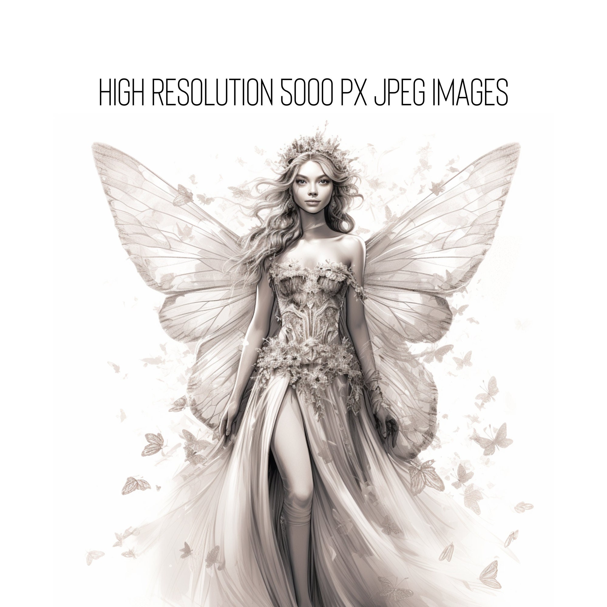 Fairies, Black and White, Digital Download, Clip Art, Journals ...