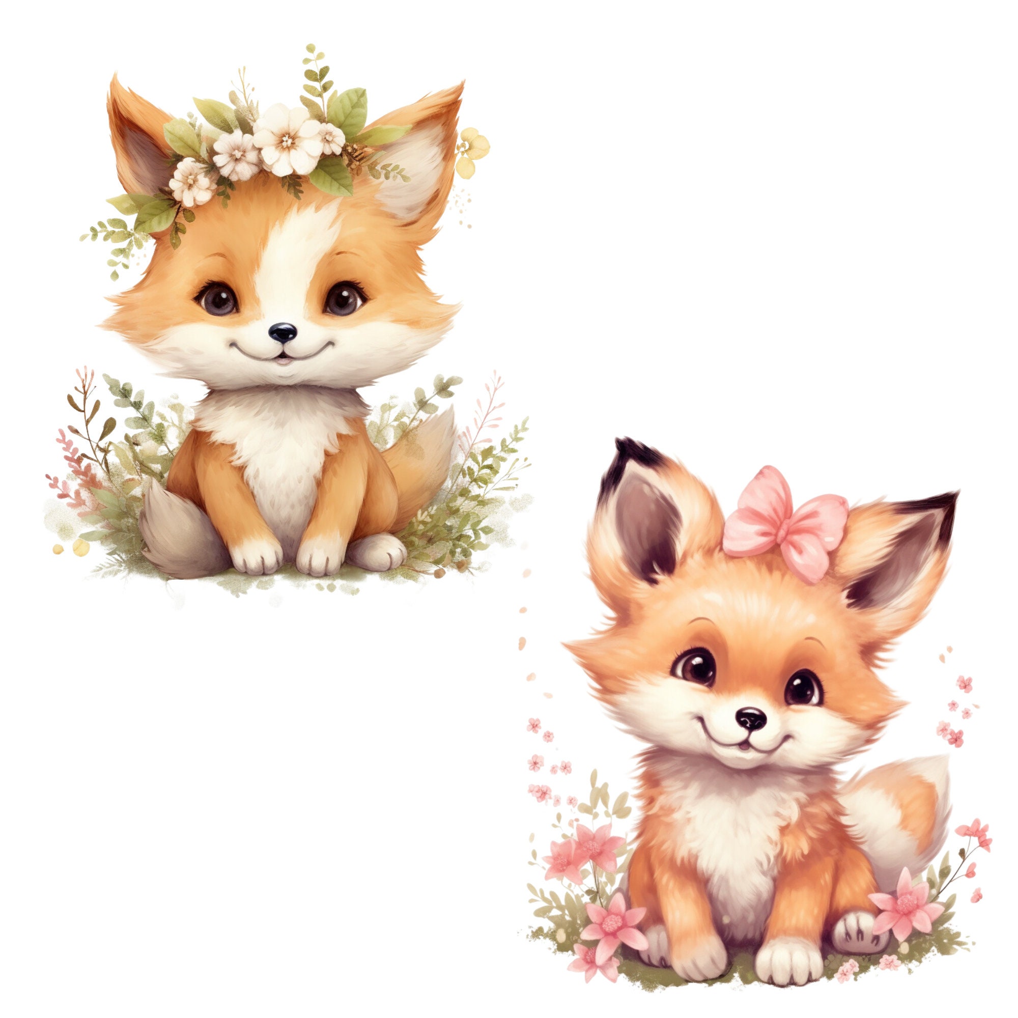 Cute Fox Clip Art, 14 High Quality Images, Digital Download, Digital ...