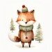 Christmas Foxes Clip Art, 15 High Resolution PNG Images, Digital ...
