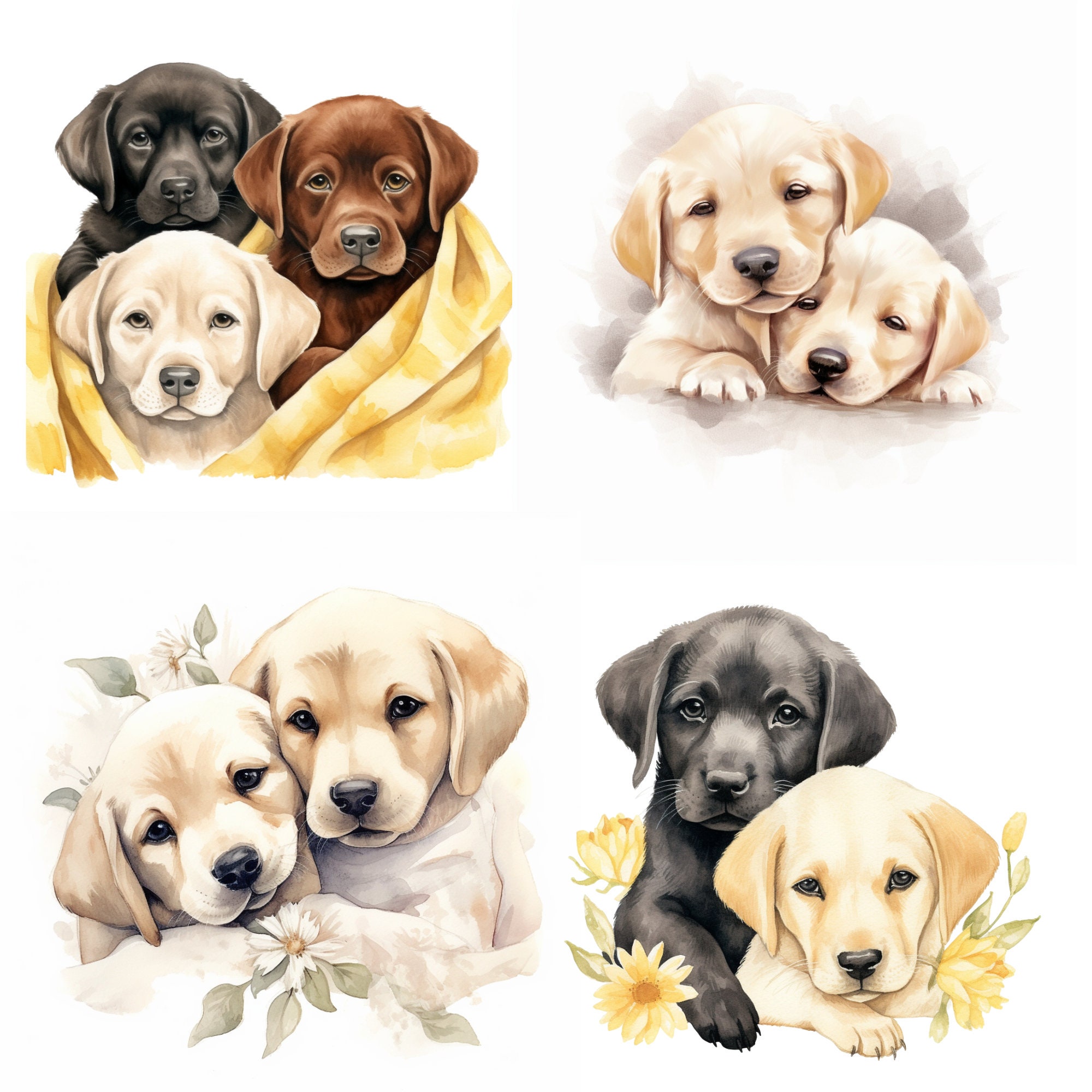 Labrador Puppy Clip Art, 20 High Quality Images, 3 Formats, Digital ...