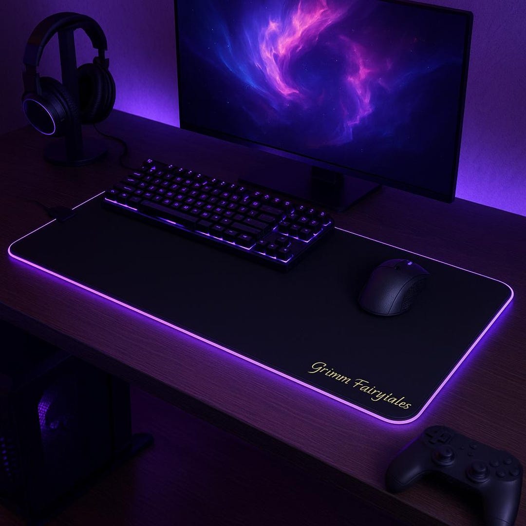Simply Black LED Gaming Mouse Pad- With or Without Customization - Etsy