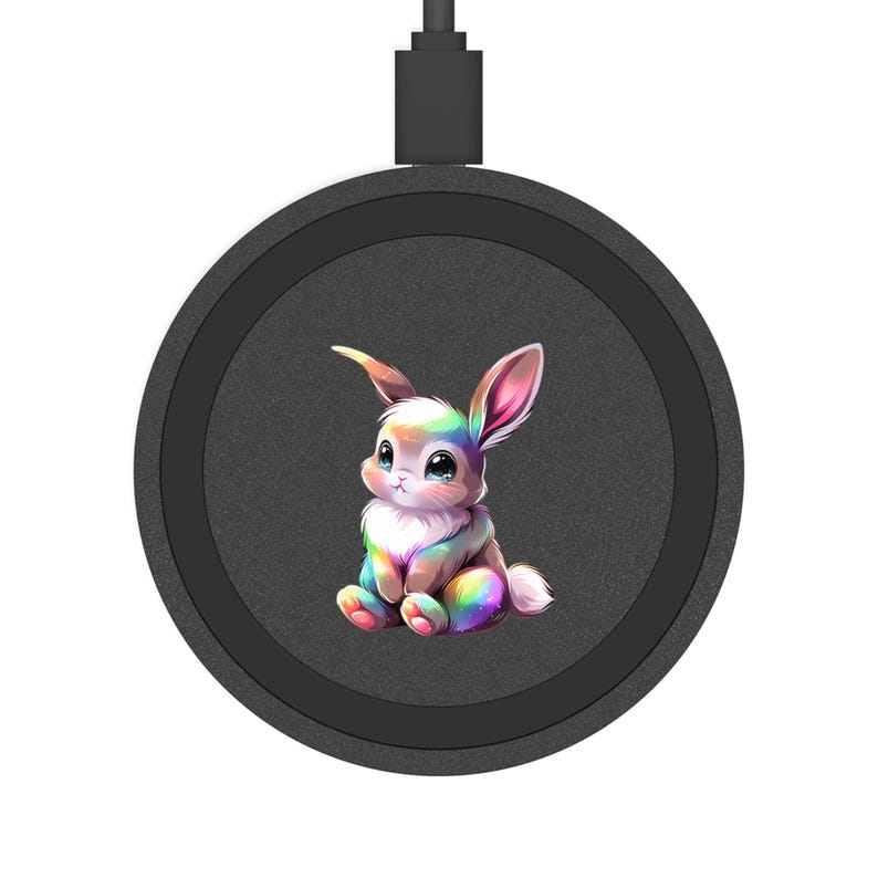 Quake Wireless Charger With Cute Rainbow Bunny Design Fast Charging Pad ...