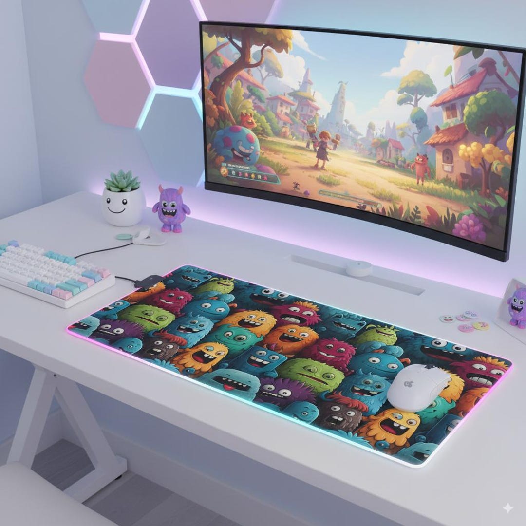 Little Monsters LED Gaming Mouse Pad - Etsy