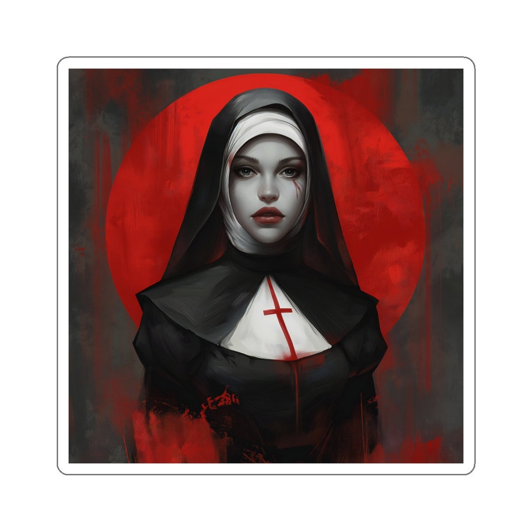 Gothic Horror Nun Sticker - Dark and Haunting Design - Etsy