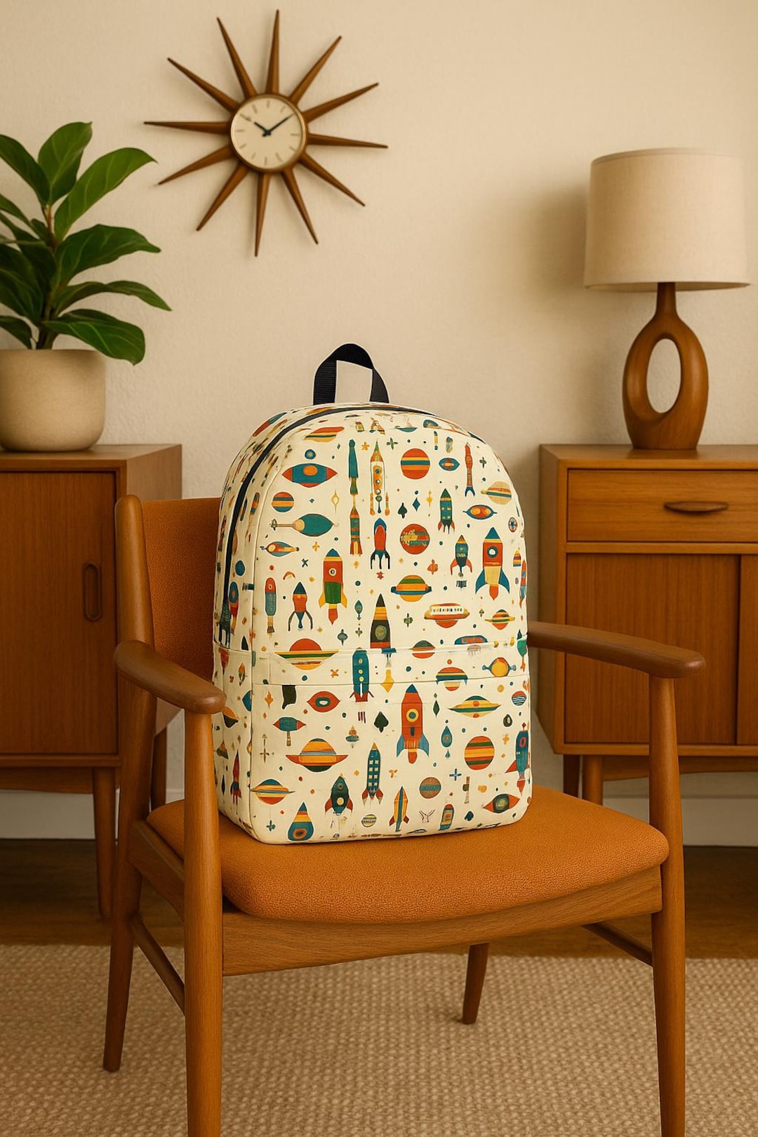 Mid-century Modern Atomic- Blast off With Style Unisex Fabric Laptop ...
