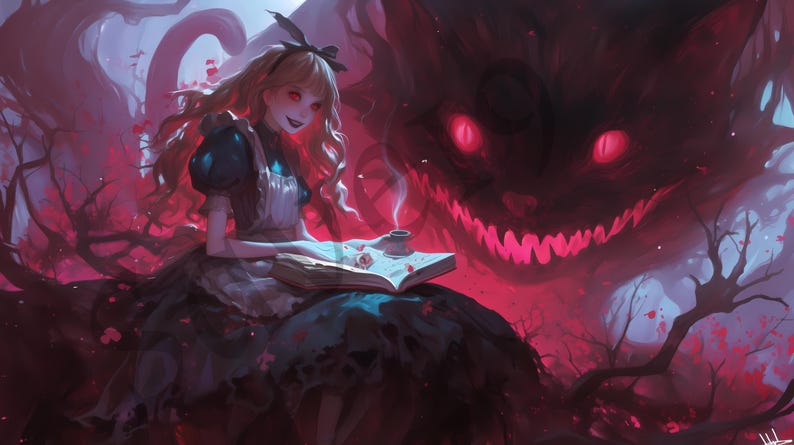 Alice in Wonderland Digital Backgrounds - Fantasy Desktop Wallpaper - Etsy