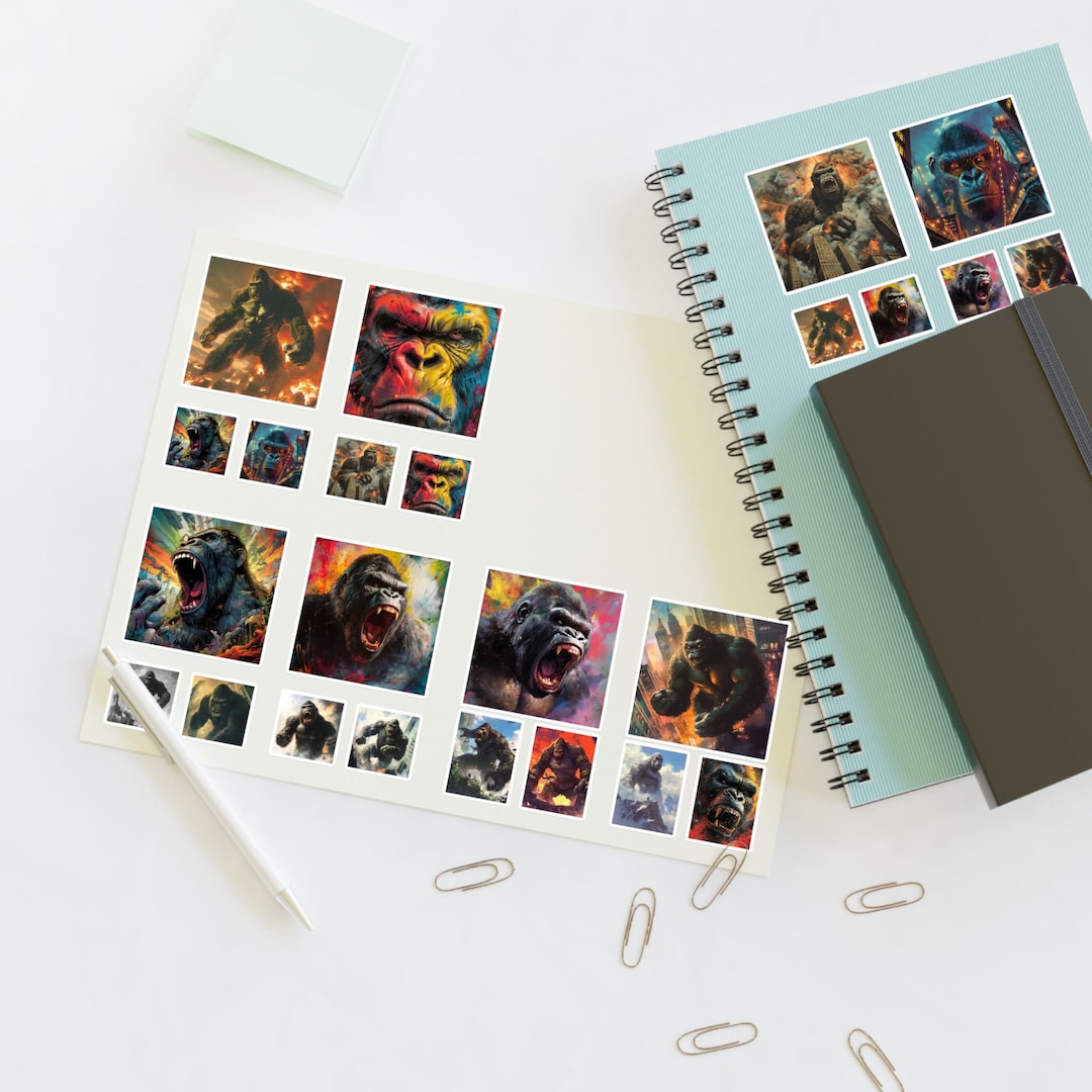 King Kong Sticker Sheet Epic Gorilla Stickers for Journals, Crafts, and ...