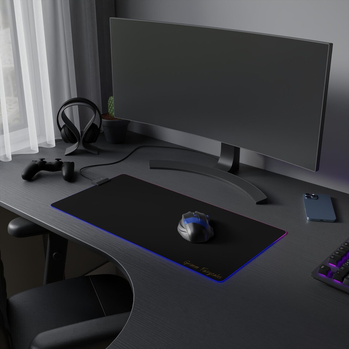 Simply Black LED Gaming Mouse Pad- With or Without Customization - Etsy
