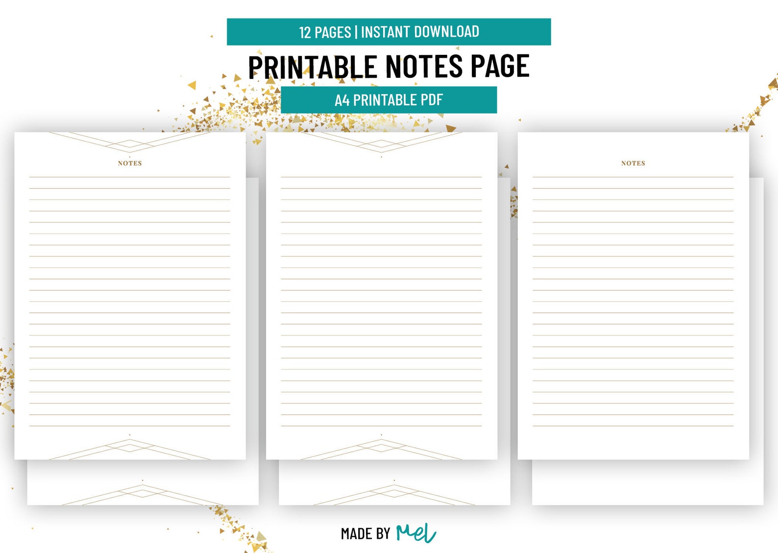 Printable Notes, Printable Notes A4, Printable Writing Paper, Writing ...