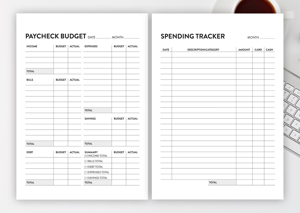 Paycheck Budget Planner Printable PDF A4 Personal Budget - Etsy