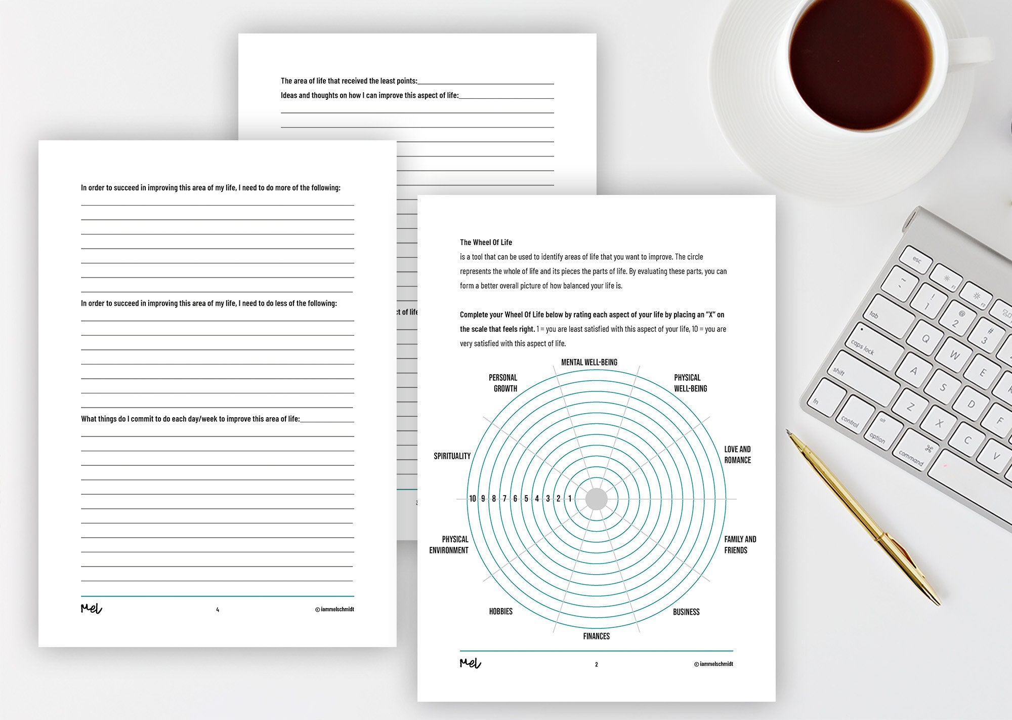 The Wheel of Life Planner, Printable Planner, Life Circle, Self ...