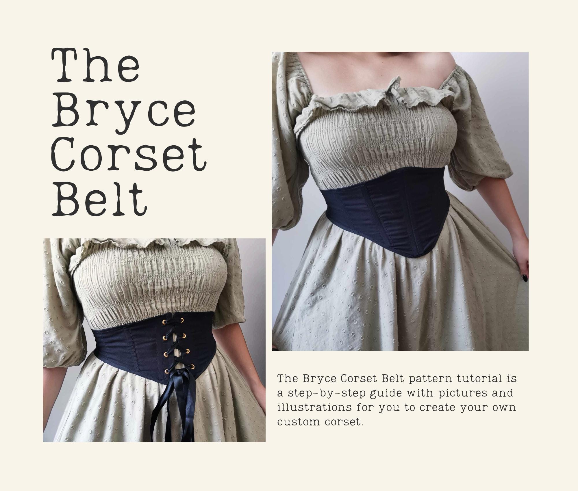 The Bryce Corset Belt- Digital Sewing Pattern - Corset Top - Livmori ...