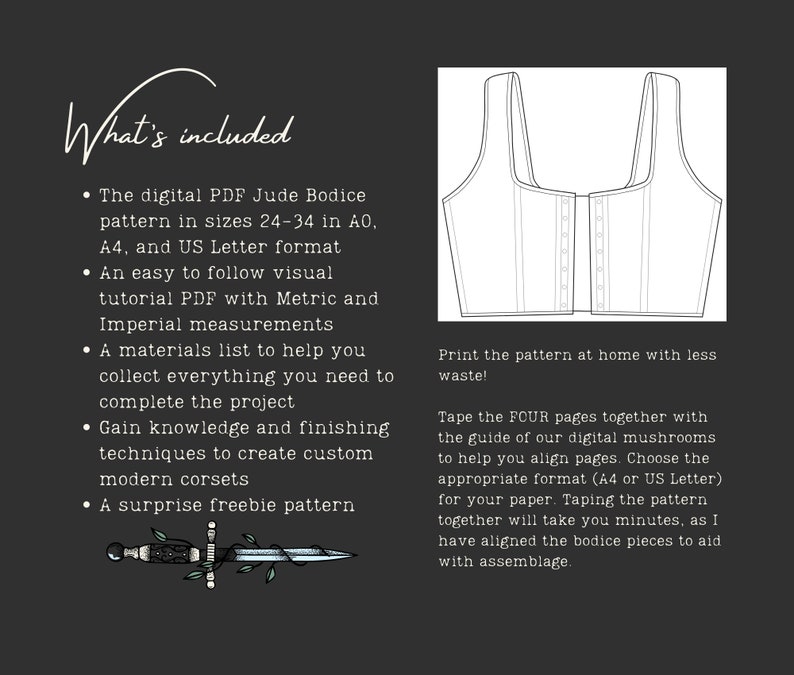 The Jude Bodice Digital Sewing Pattern Corset Top Livmori Atelier - Etsy