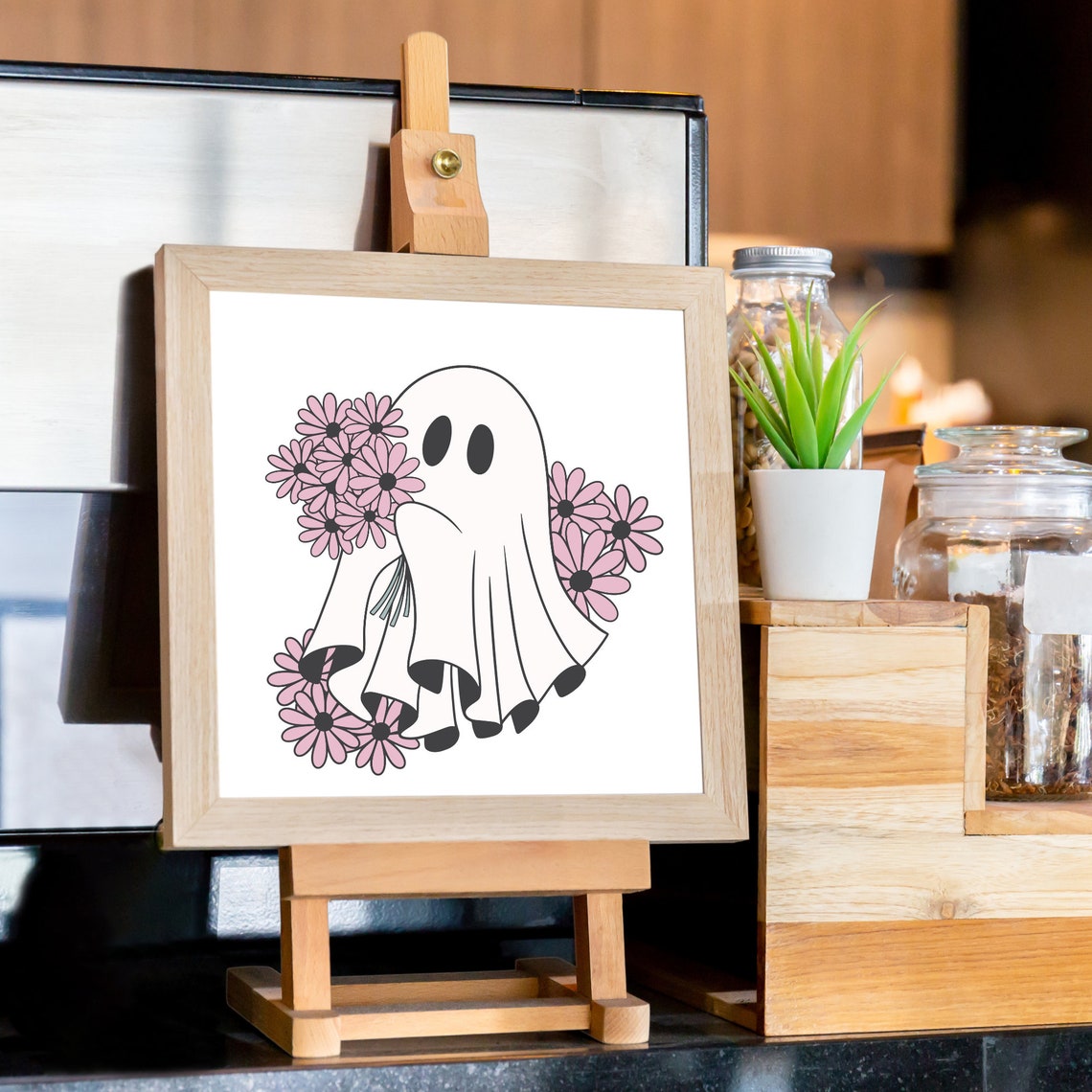 Floral Ghost Svg, Floral Ghost Png, Halloween Ghost Png, Flower Ghost ...