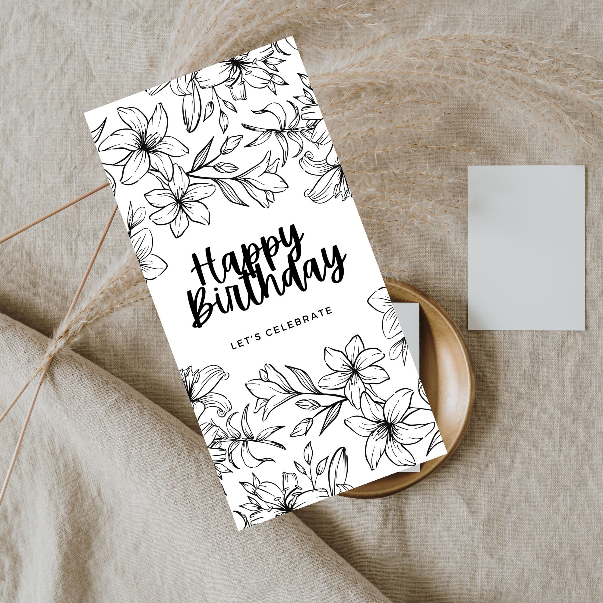 Happy Birthday Digital Printable Card Digital Download Card Digital ...