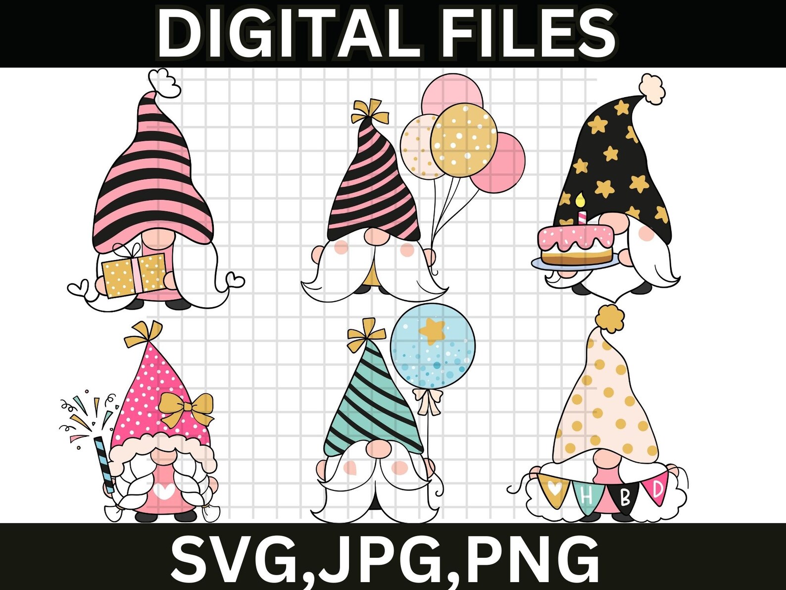 Birthday Gnomes Svg Happy Birthday Svg Birthday Party Svg Cut File for ...