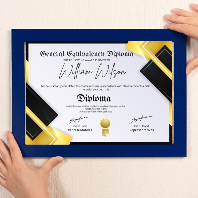 High School Diploma Template, General Equivalency Diploma Sample ...