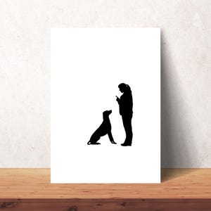 People and Dog Svg\ People and Dog Silhouette\ People and Dog Cut File ...