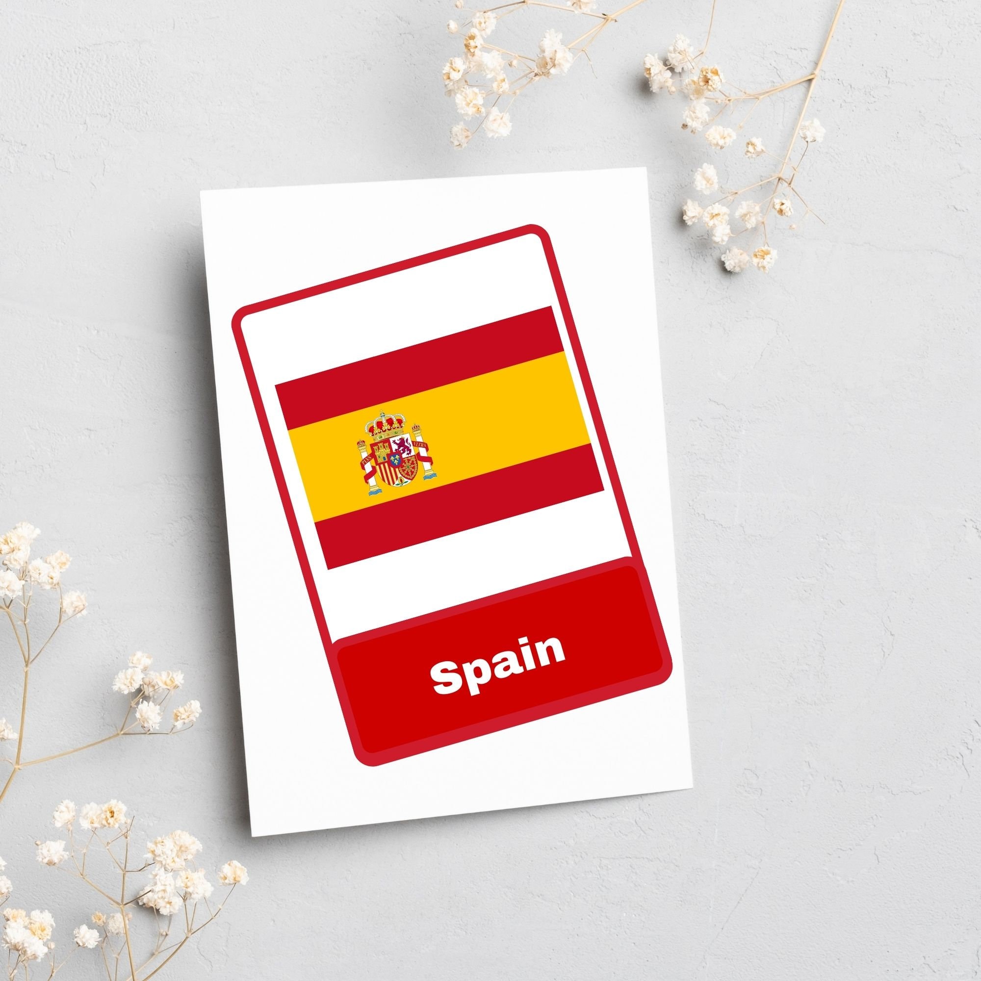 World Country Flags Flash Cards/ Instant Download/ Educational Learning ...