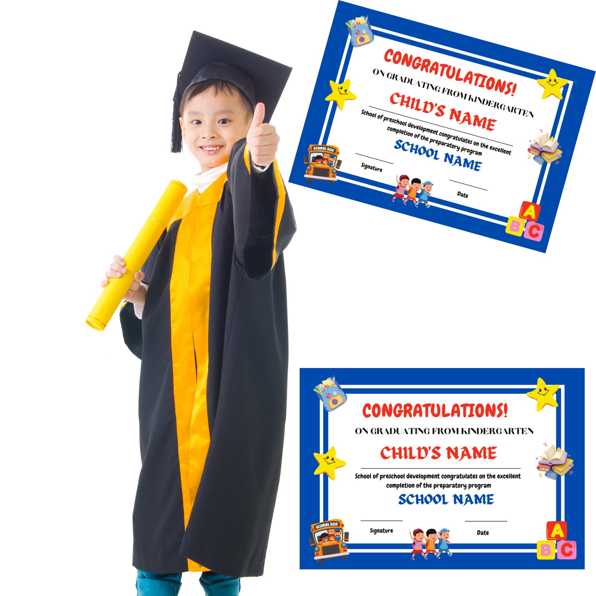 Editable Kindergarten Diploma, Kindergarten Graduation, Kindergarten ...