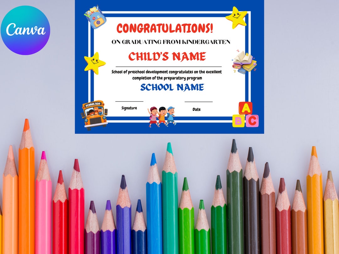 Editable Kindergarten Diploma, Kindergarten Graduation, Kindergarten ...