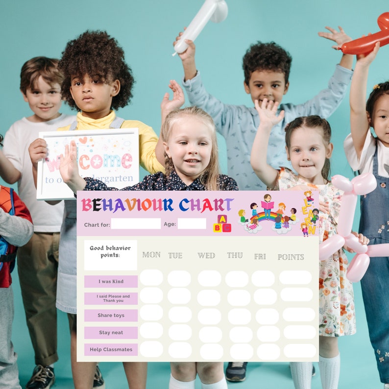 Colorful Behavior Chart for Kids Behavior Chart for Kids Behavior ...