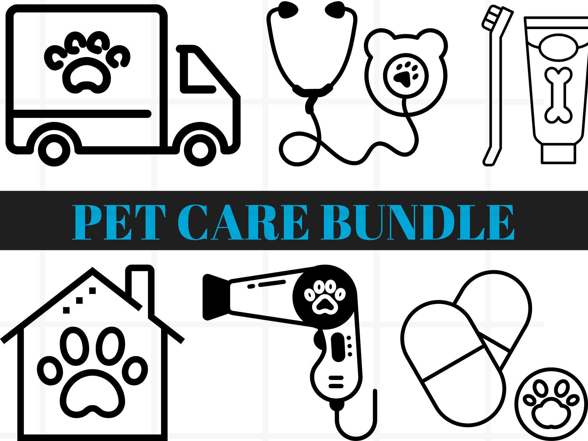 Pet Care Items SVG Bundle\ Pet Care Set\ Care Supplies Clipart ...