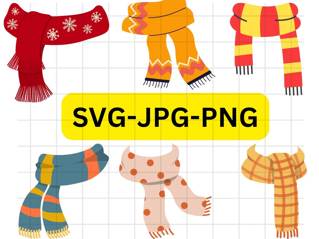 Scarfs Svg\ Winter Svg\ Cold\ Scarf Clipart\ Winter Clothing Svg\ Scarf ...