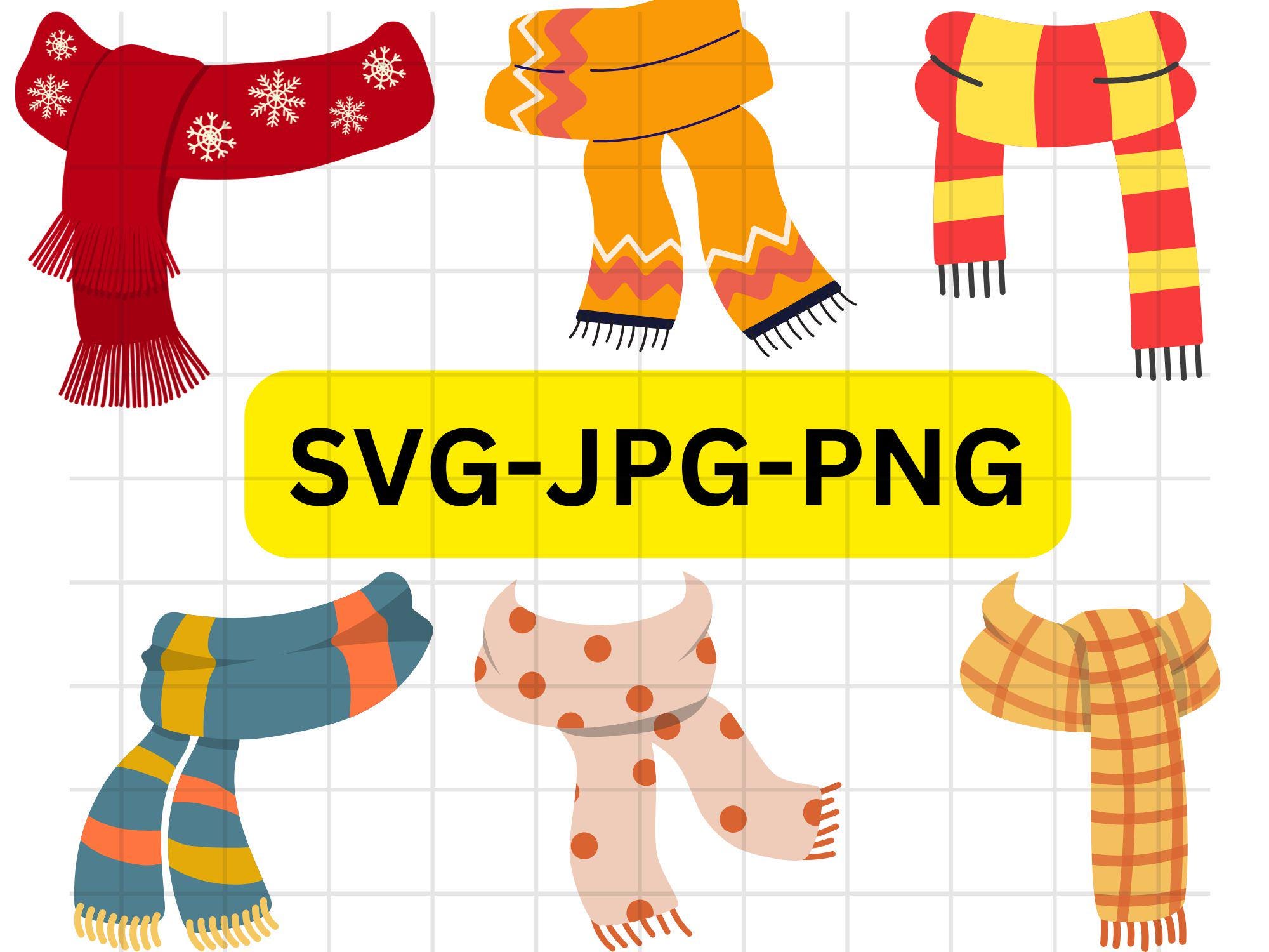 Scarfs Svg\ Winter Svg\ Cold\ Scarf Clipart\ Winter Clothing Svg\ Scarf ...