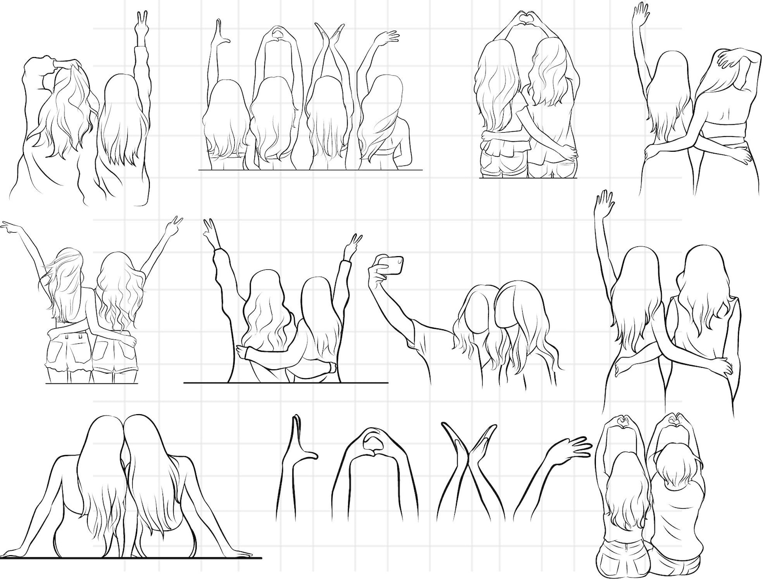 Mejores Amigos SVG Paquete Besties SVG Día de la Amistad SVG Amigos ...