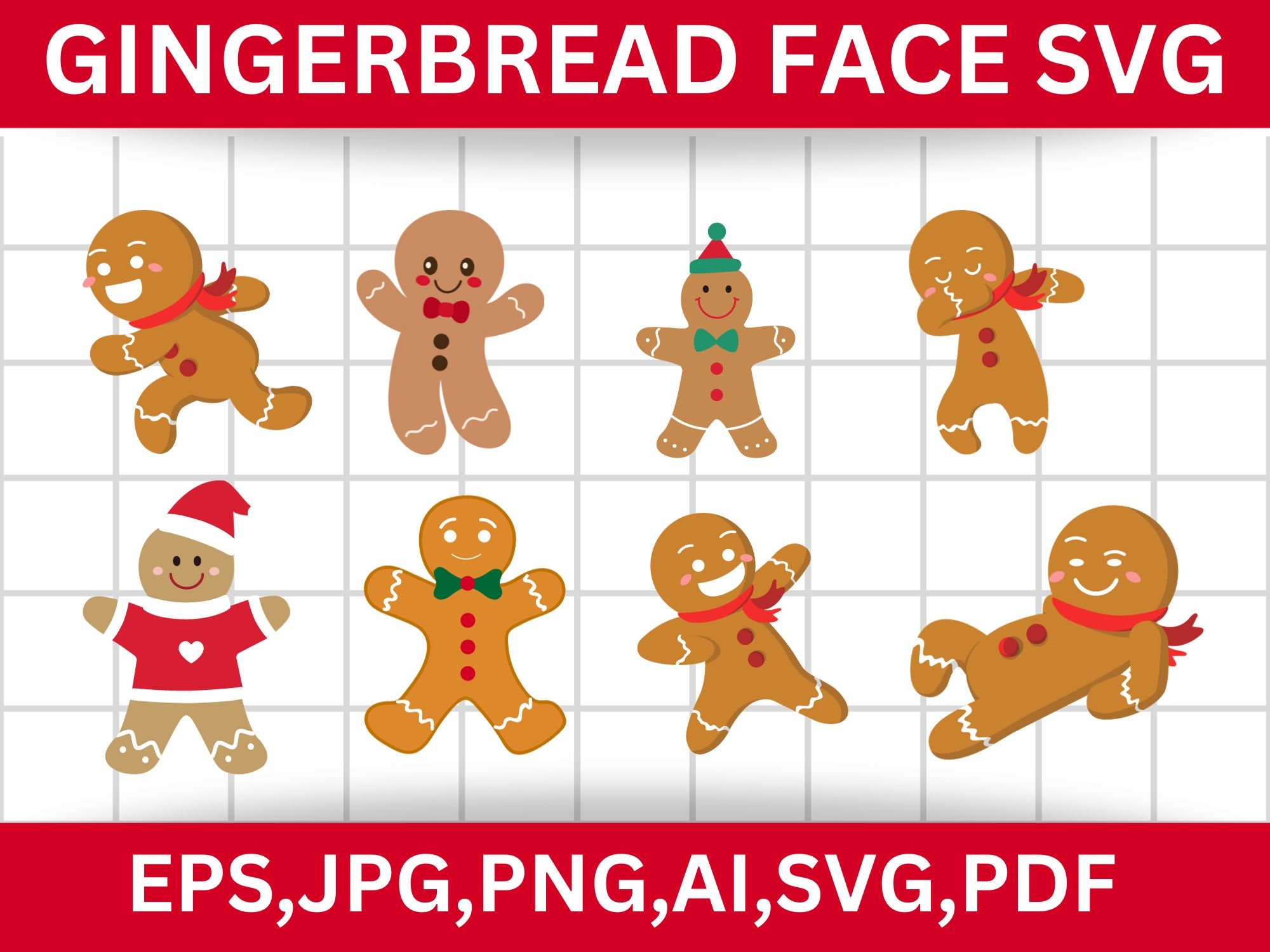 Gingerbread Face Svg, Christmas Gingerbread Svg, Gingerbread Man Svg ...