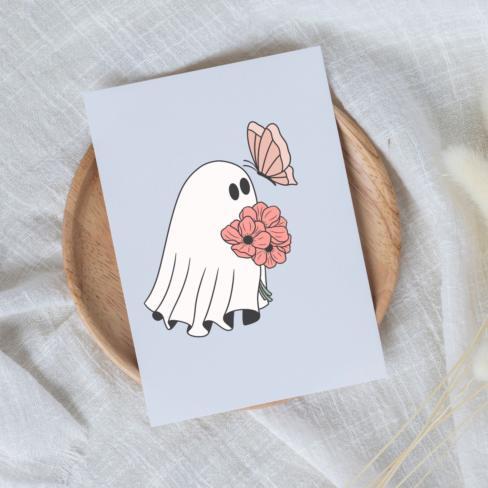 SPOOKY DAISY GHOST Svg\ Cute Halloween Ghost Svg\ Halloween Svg Design ...
