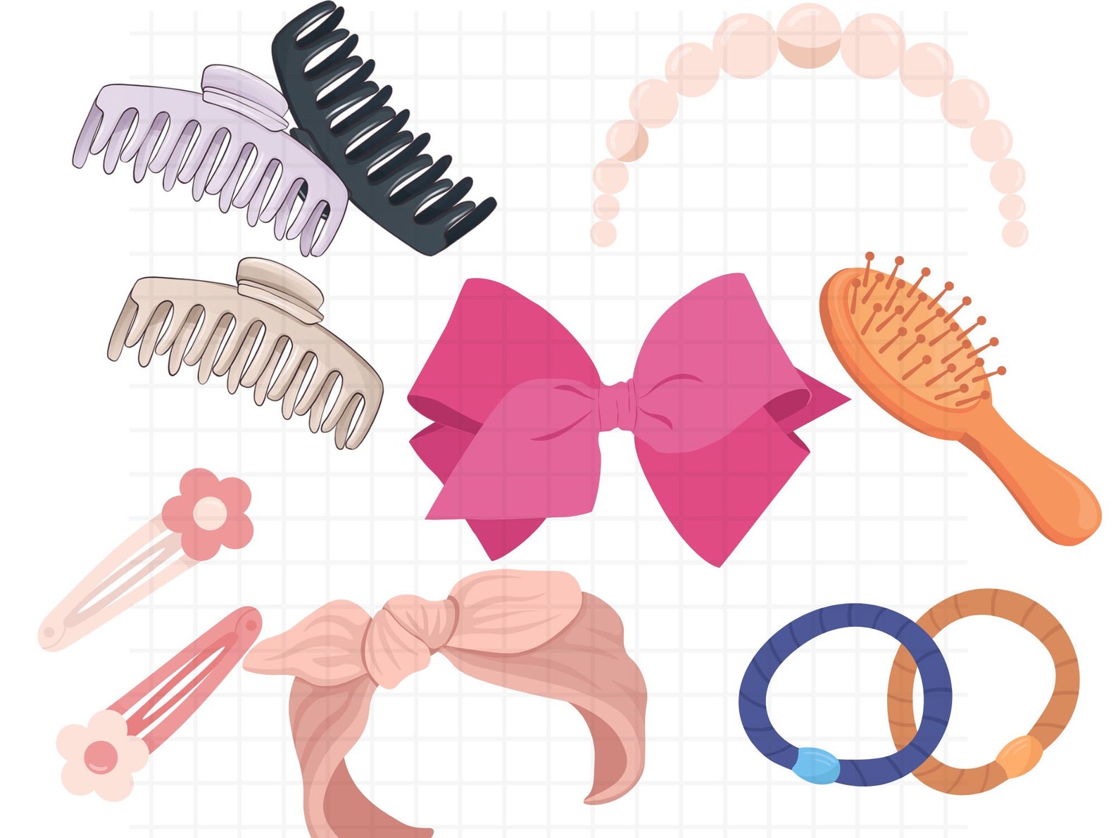 Hair Accesorise Svg\ Hair Accessories Svg\ Hairstyling Accessories ...