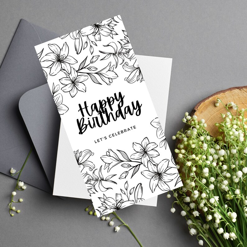 Happy Birthday Digital Printable Card Digital Download Card - Etsy