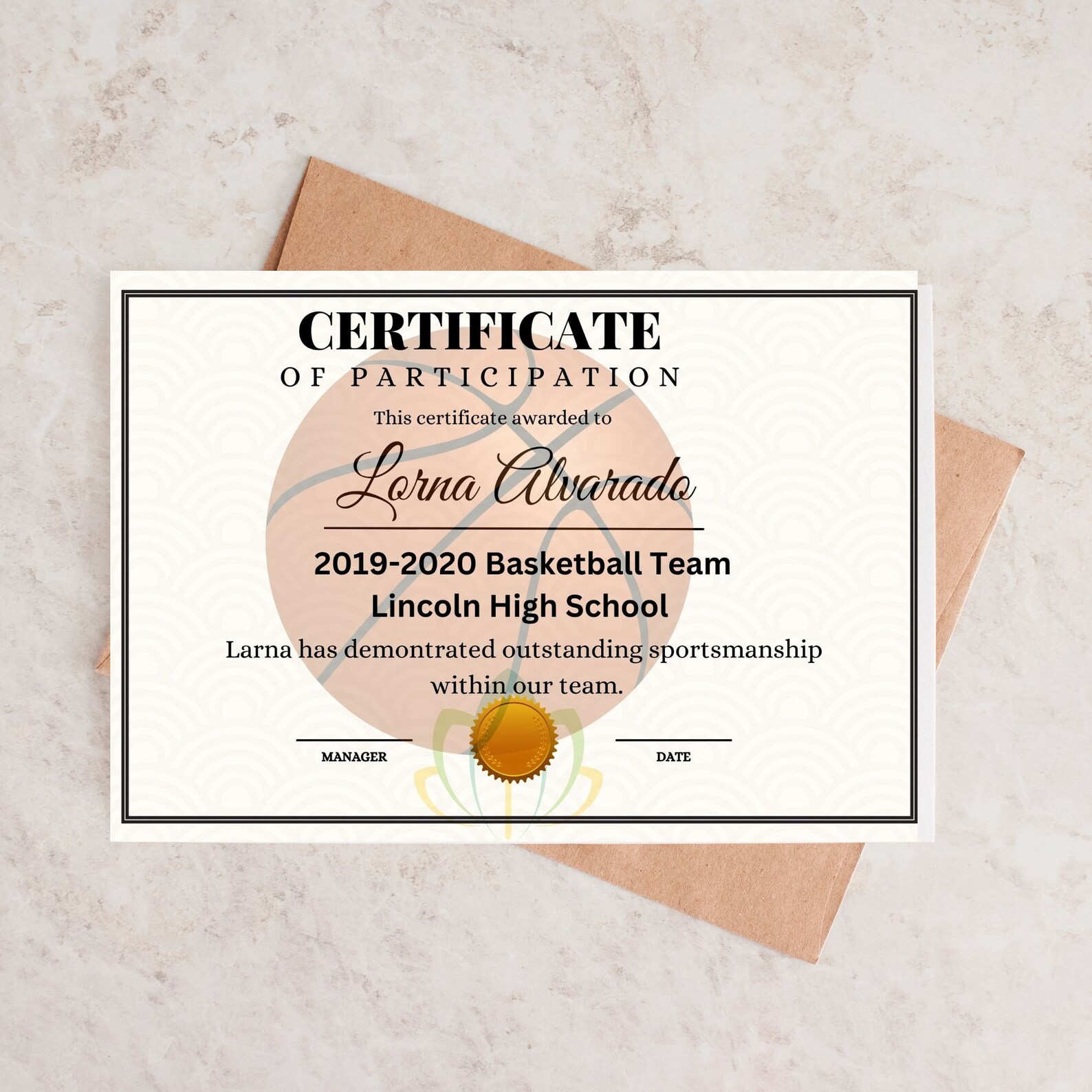 Editable Basketball Certificate Template\ Printable Certificate ...