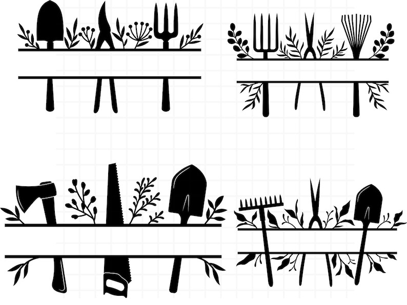 Garden Split Monogram Frame Svg\ Farm Decal Split Monogram Frame ...