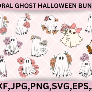 Floral Ghost Svg, Floral Ghost Png, Halloween Ghost Png, Flower Ghost ...
