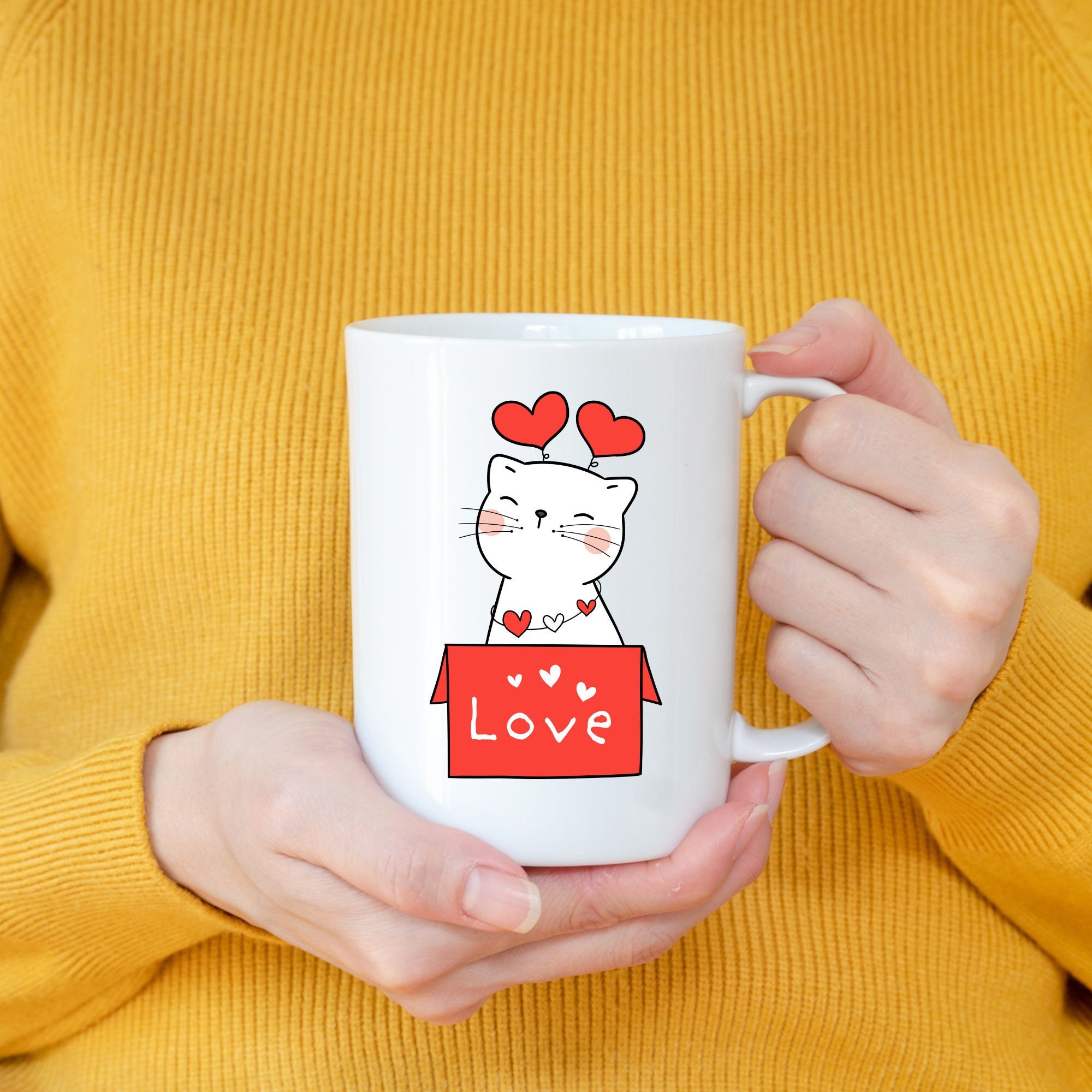 Valentine's Day Cat Svg , Valentine's Day Cat Clipart, Cat Lovers, Cute ...