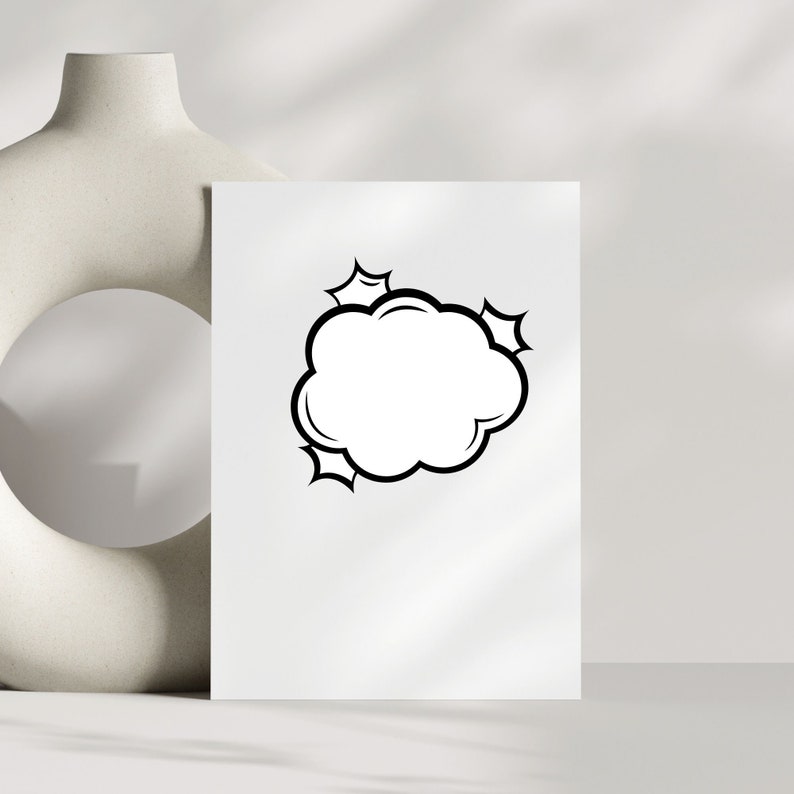 Speech Bubble Silhouettes PNG SVG Clip Art Files Comic Style Balloons ...